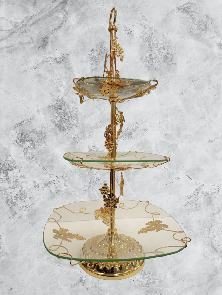 Fancy platter stand 3 step – AlWassay Crockery