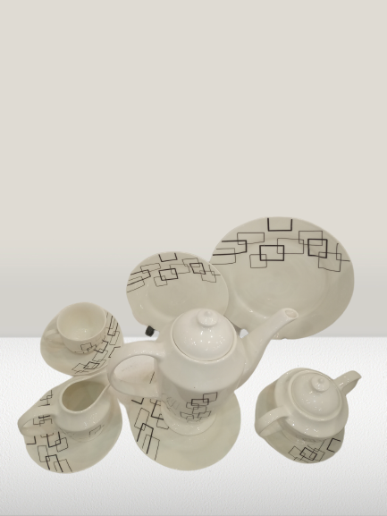 Bone tea set 6 person serving – AlWassay Crockery