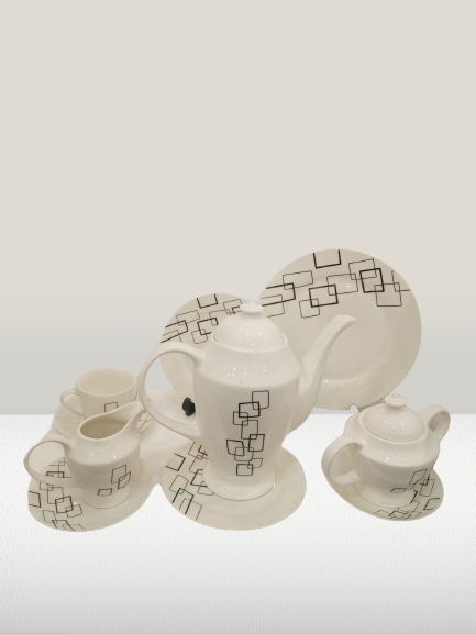 Bone tea set 6 person serving – AlWassay Crockery