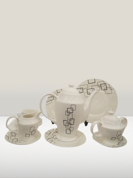 Bone tea set 6 person serving – AlWassay Crockery