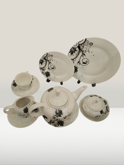 Bone tea set 6 person serving – AlWassay Crockery