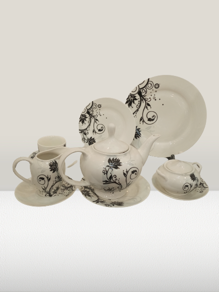 Bone tea set 6 person serving – AlWassay Crockery