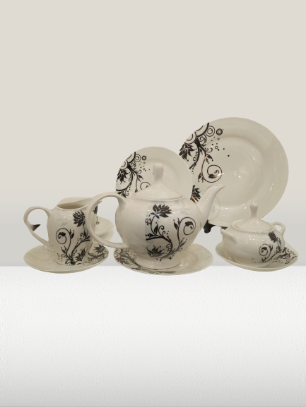 Bone tea set 6 person serving – AlWassay Crockery