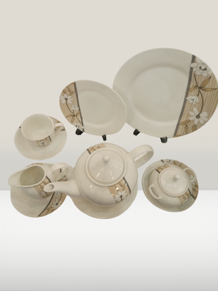 Bone tea set 6 person serving – AlWassay Crockery