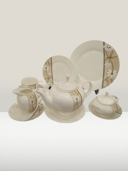 Bone tea set 6 person serving – AlWassay Crockery