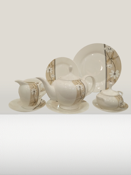 Bone tea set 6 person serving – AlWassay Crockery