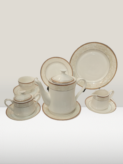 Fish bone tea set 6 person serving – AlWassay Crockery