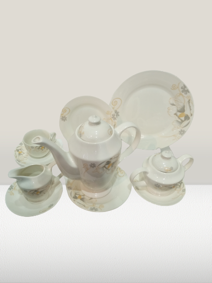 Bone tea set 6 person serving – AlWassay Crockery