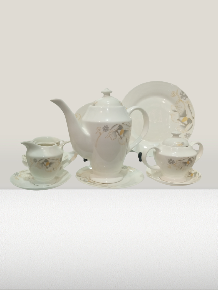 Bone tea set 6 person serving – AlWassay Crockery