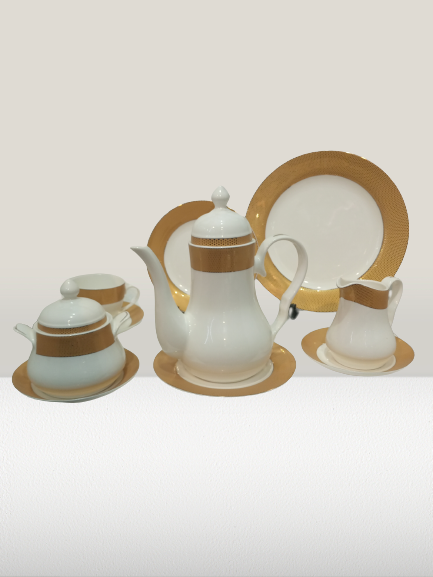 Bone tea set 6 person serving – AlWassay Crockery