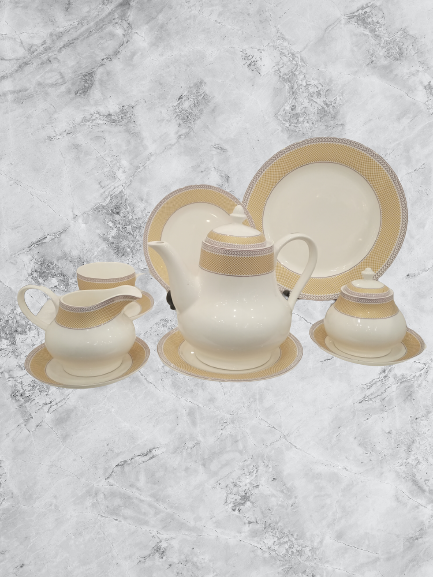 Bone tea set 6 person serving – AlWassay Crockery