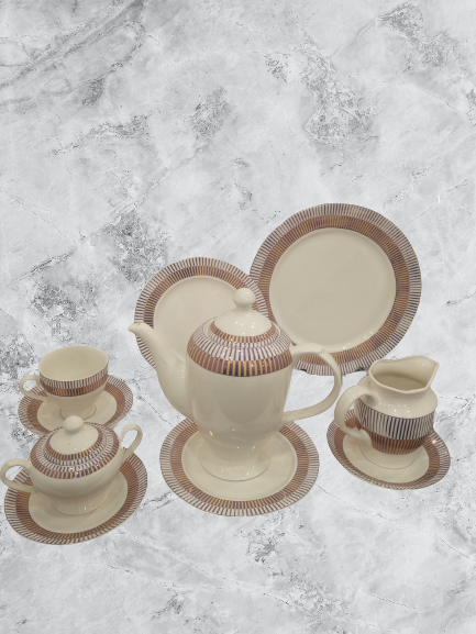 Bone tea set 6 person serving – AlWassay Crockery