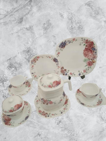 Bone tea set 6 person serving – AlWassay Crockery
