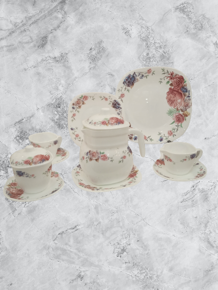 Bone tea set 6 person serving – AlWassay Crockery